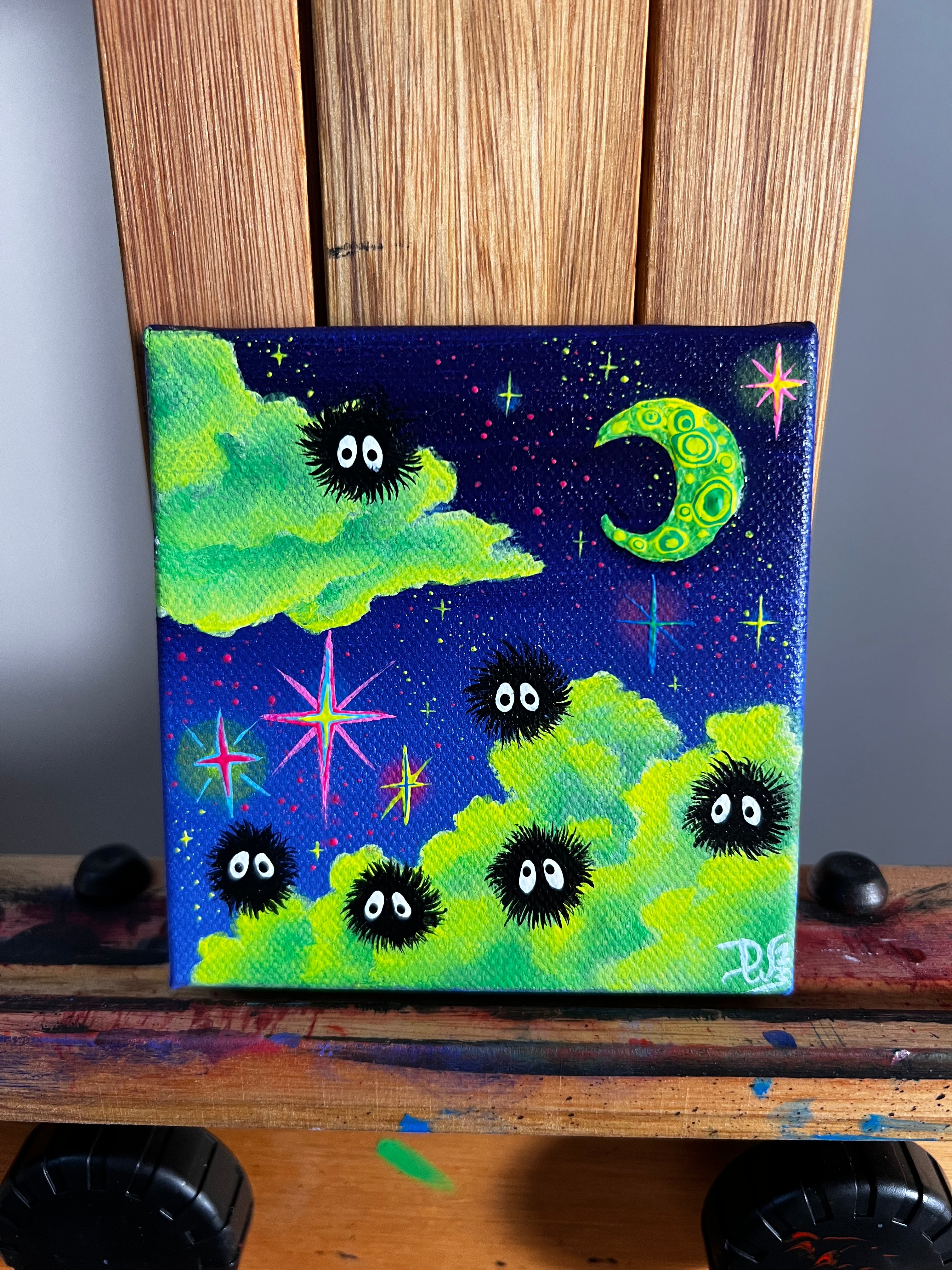 Soot Sprite Mini Original Painting – Peek Inside Art